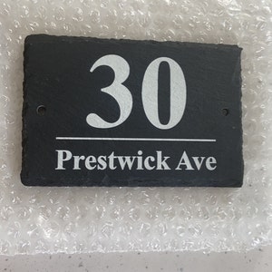 Personalised Natural Slate House Gate Sign Plaque Door Number ...