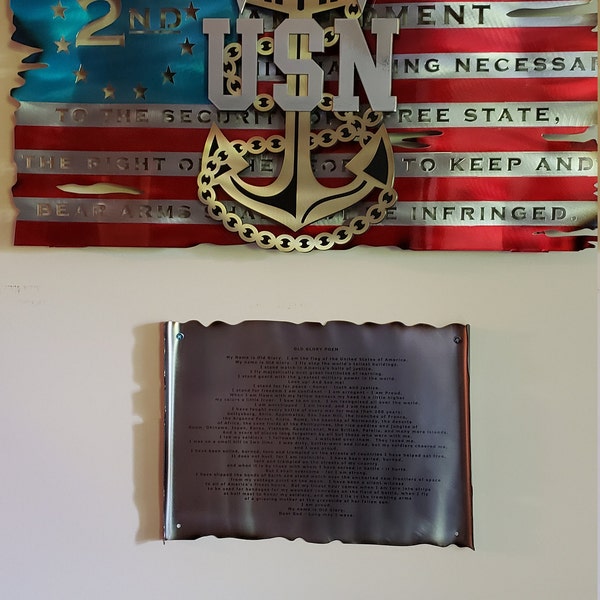 Master Chief Navy American Flag Officially Licensed, Tattered Flag, USN ...
