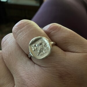 Historical Greek Deer Intaglio Glass Ring 925 Sterling | Etsy