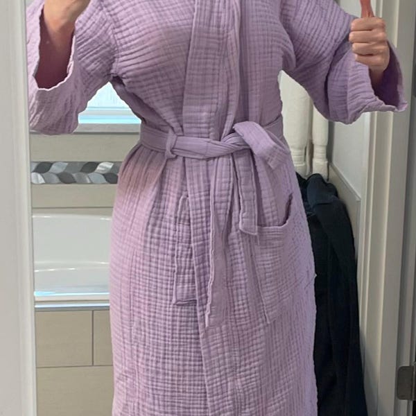 Cozy Muslin Kimono Robe: Organic Cotton Spa Gown - Etsy