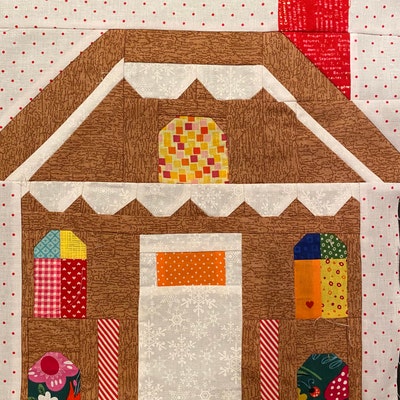 Gingerbread House Quilt Block Pattern With Instructions for 6 Inch and ...