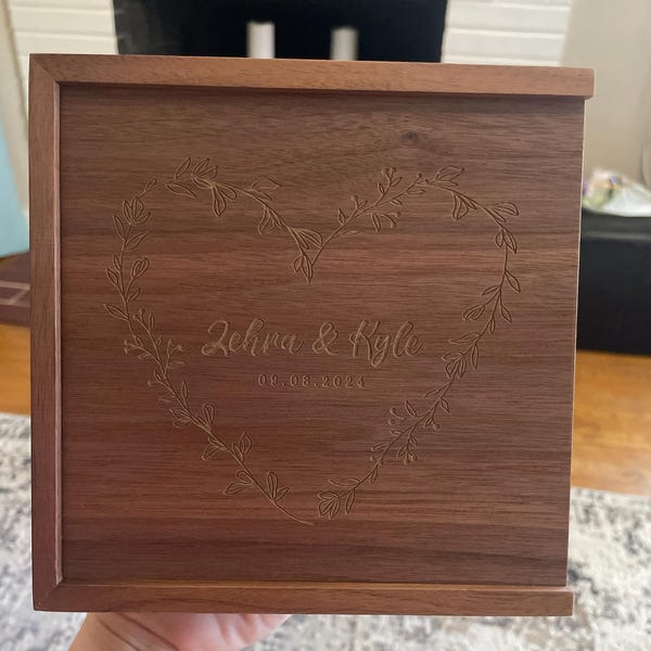 Wedding Keepsake Box, Personalized Wooden Memory Box, Custom Wedding ...