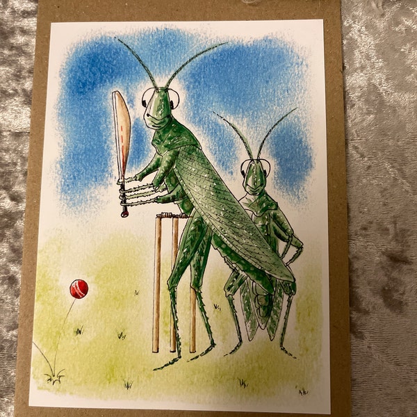 Cricketing Crickets Greetings Card, Cricket Lovers, Sports Fans, Father ...
