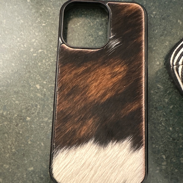 Cowhide Phone Case – Western Style Phone Cover With Real Cowhide ...