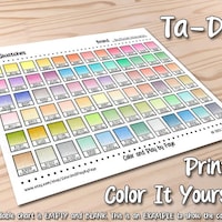 Numbered 1-120 Swatch Chart Printable Page Set of 120 DIY Color Chart ...