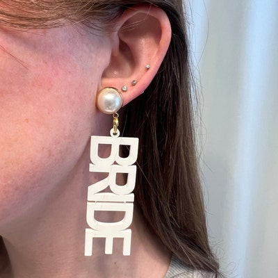 Bride Gift Bride Earrings Bridal Shower Gift for Bride Pearl Earrings ...