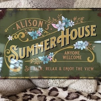 Personalised Summer House Sign Metal Garden Wall Door Decor Accessory ...