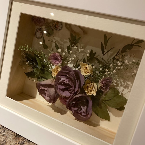 Rectangle White Wooden Shadow Deep Box Display Frame Choose Size Mount ...