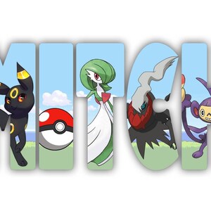 Custom POKEMON Name Print Personality Art Gift Idea | Etsy