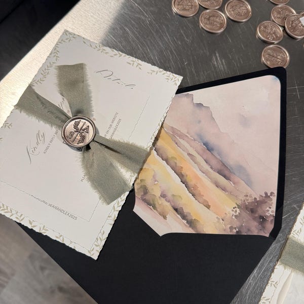 Hand Drawn Regency Era Wedding Invitation| Victorian Antique Gold ...