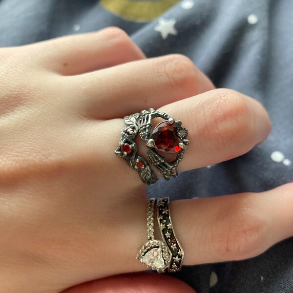 Mystical Dragon Claw Fantasy Wedding Ring in Silver, Simple Woodland ...