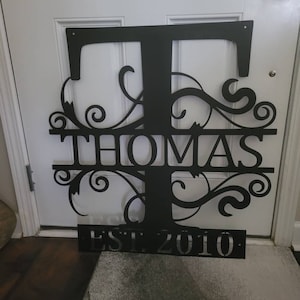 Metal Name Sign, Custom Metal Sign, Metal Name Sign, Initial Sign ...