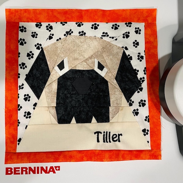 HAPPY PIT BULL Paper Pieced Block Pattern in Pdf, Quilt Block, Dog ...
