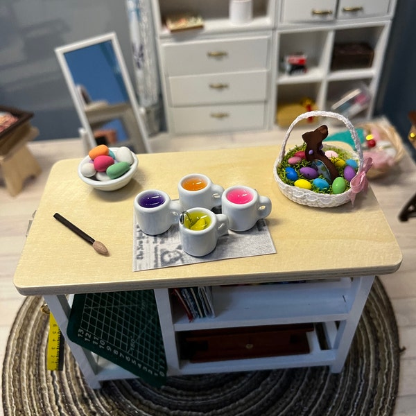 1:12 Miniature Dollhouse Easter Egg Coloring Set - Etsy