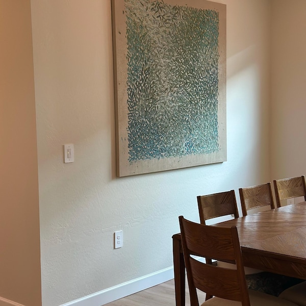 Large Swimming Art,two Girls Swimming Painting,green Abstract Art ...