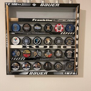 Hockey Puck Display W/display Area hockey Room Decor Hockey - Etsy