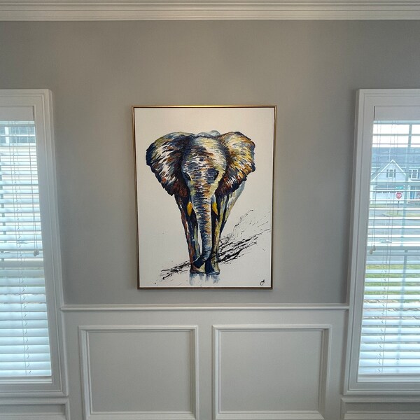 Colorful Elephant Painting – Abstract Safari Wall Art - Etsy