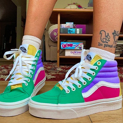 Custom Color Block spring J1s pink Yellow Green Blue Pink check Sizing ...