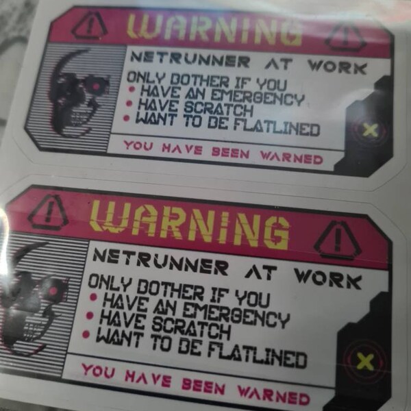 Cyberpunk Access Stickers Set of 2 Multiple Sizes Barcode Hi-tech Decal ...