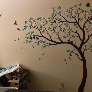 White Tree Decal Large Nursery Tree Decals With Birds Unisex - Etsy