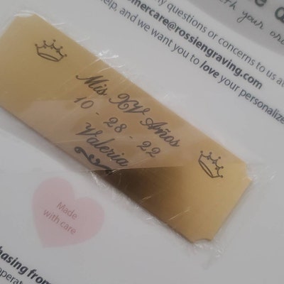 Custom Engraved Solid Brass Plate Picture Frame Art Label Name Tag 3 X ...