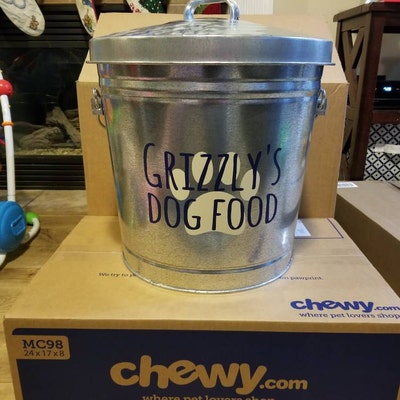 Decal Personalized Dog Food Storage Container Vinyl Sticker Removable ...