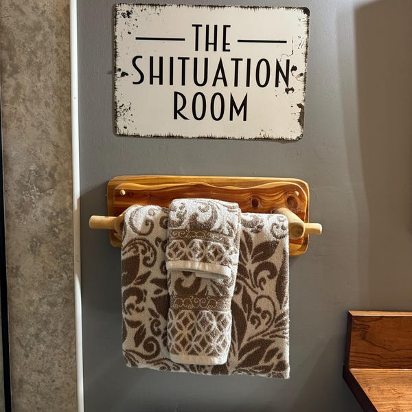 The Shituation Room Sign – Funny Bathroom Wall Decor – Guest Restroom ...
