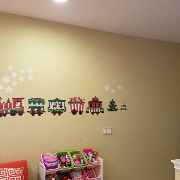 Christmas Train Wall Decal Kit - Holiday Train With Santa and ...