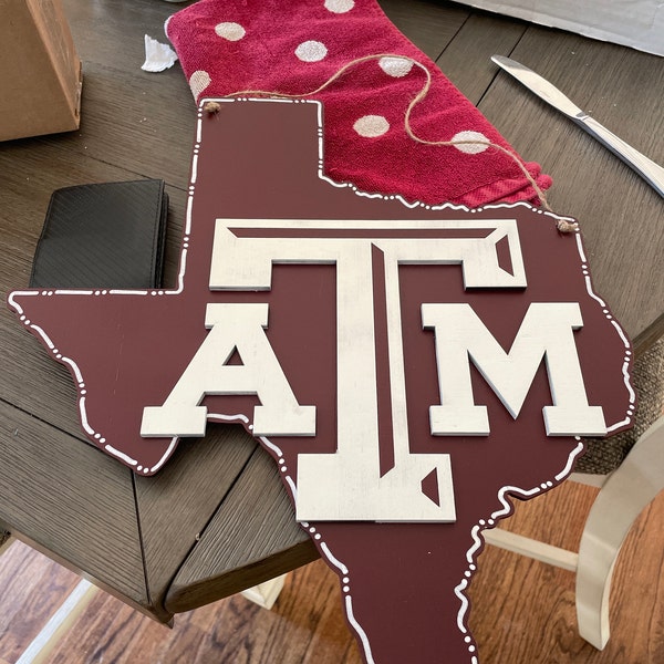 Texas A&M Door Hanger - WHITE ATM - Aggie Birthday, Aggie Graduation ...