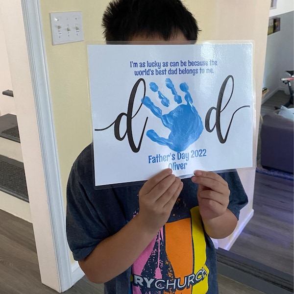 PERSONALIZED Father's Day Printable Handprint Gift for Dad Daddy DIY ...