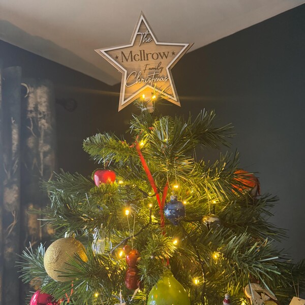 Christmas Tree Topper - Personalised Christmas Tree Topper ...