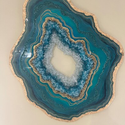 3D Geode Slice malachite Unique Gift, Home Decor, Crystal Art, Geode ...