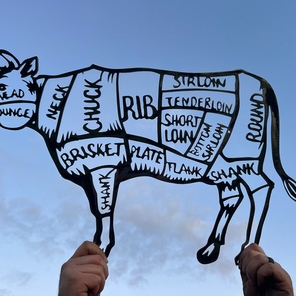 Cow Beef Butcher Cut Chart, CNC Plasma Laser Files (svg, Dxf, Png) - Etsy