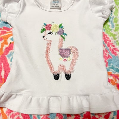 Fringed Fluffy Llama With Fringe Tassels Boho Llama Lama Floral Rose ...
