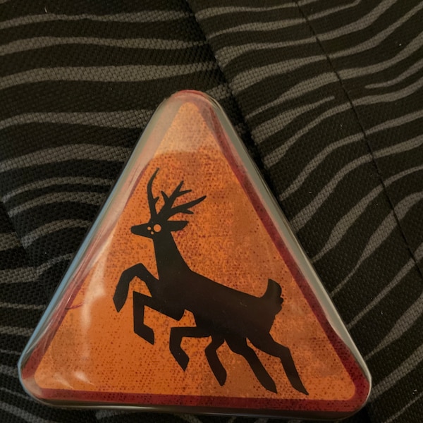 Cryptid Deer Triangle Badge: Monster Animal Warning Sign - Etsy