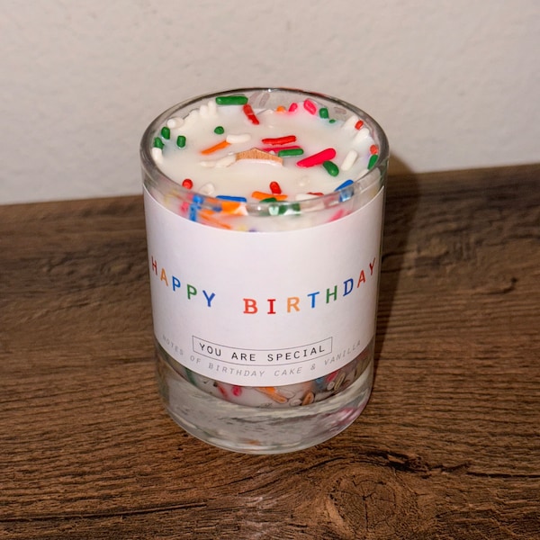 Customizable Happy Birthday Candle Personalize Any Message Sprinkle ...