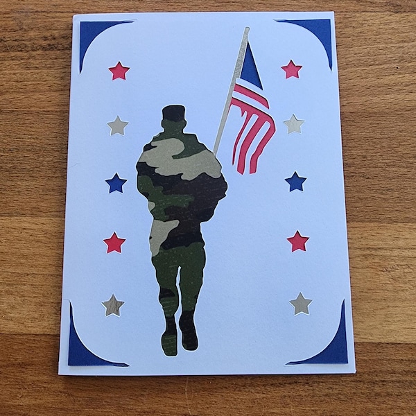 American Soldier, Greeting Card, Veterans Card - Etsy
