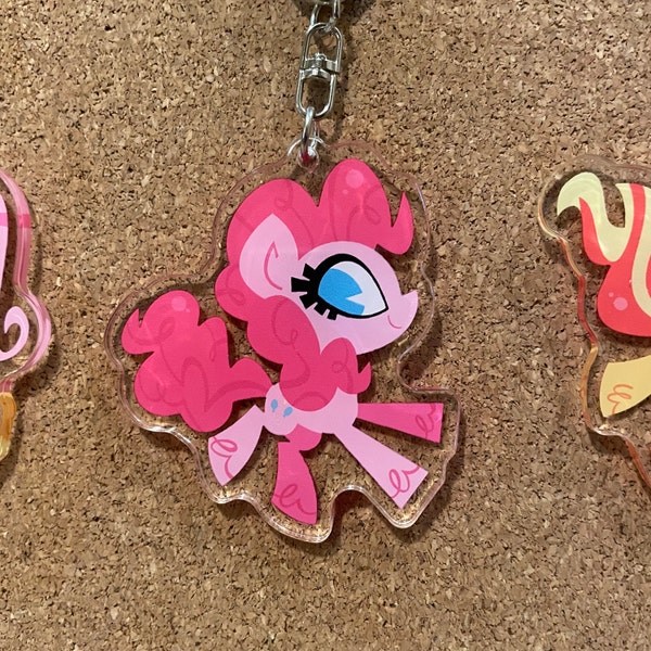 Pinkie Pie Acrylic Charm Keychain - Etsy