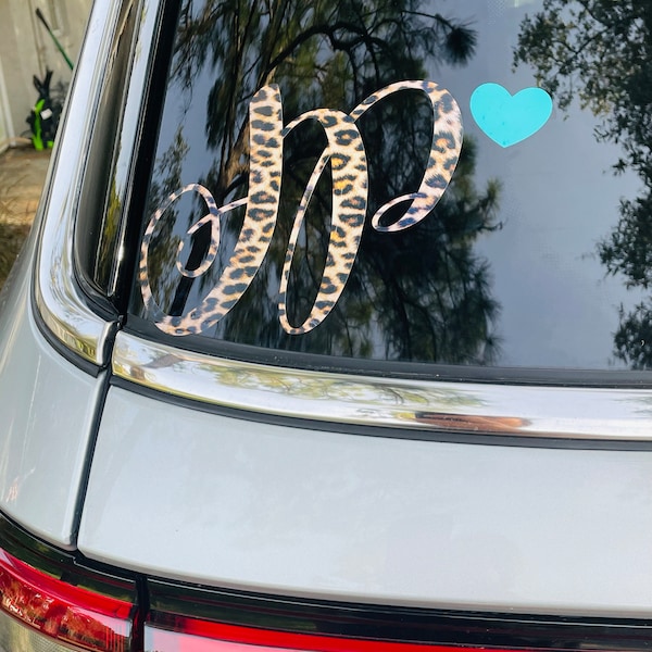Leopard Print Monogram, Monogram Car Decal, Monogram for Women, Laptop ...