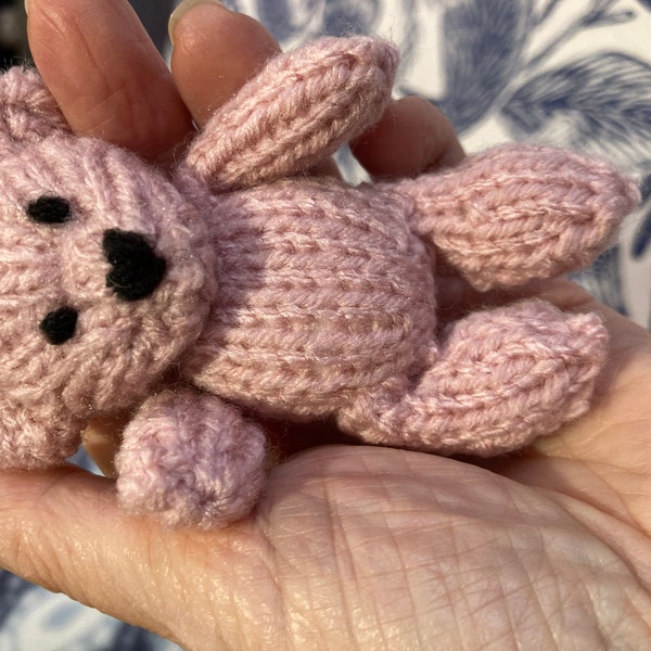 PDF Tiny Teddy Bear Knitting Pattern • Flat Knit on 2 Needles • 8cm ...