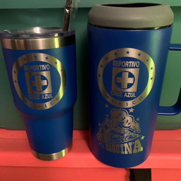 34 Oz Club America Chivas Cruz Azul Monterrey Grabado Con Laser Glass ...
