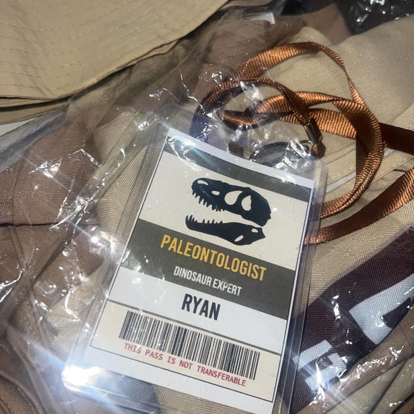 Printable Paleontologist ID Badge Template: Editable Dinosaur Party ...