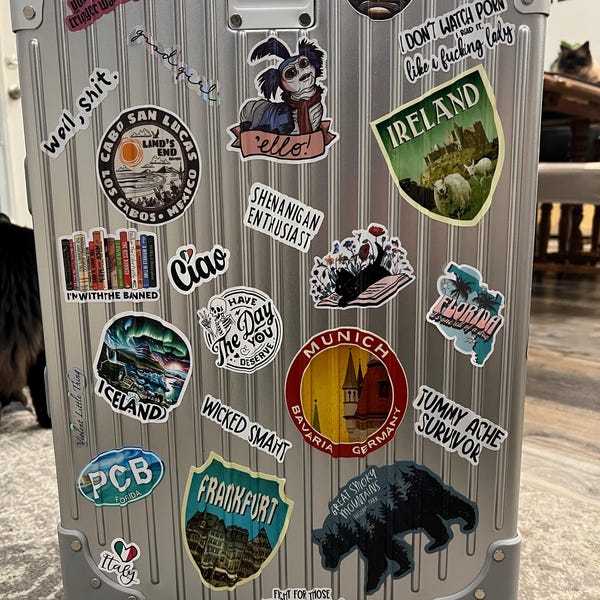 Personalizable Travel Stickers Pack, Vintage-style Travel Gift, Decals ...