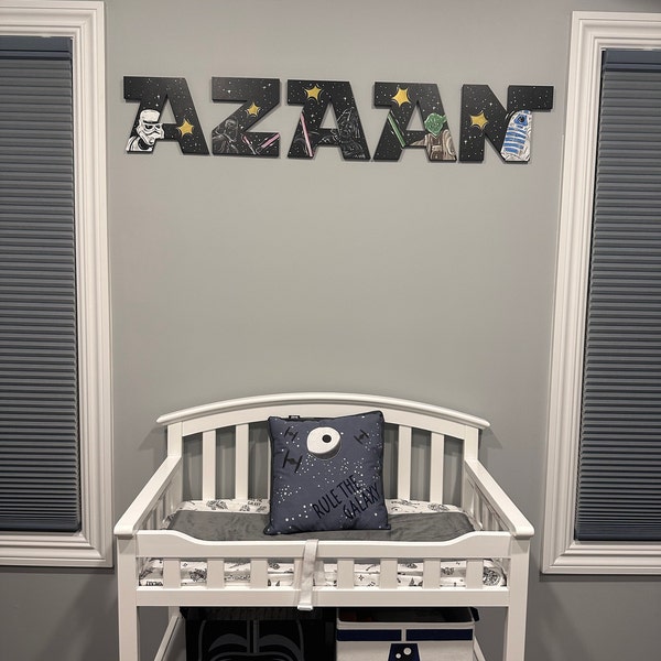 Star Jedi Space Wars Painted Letters, Black Star Jedi Painted Letters ...