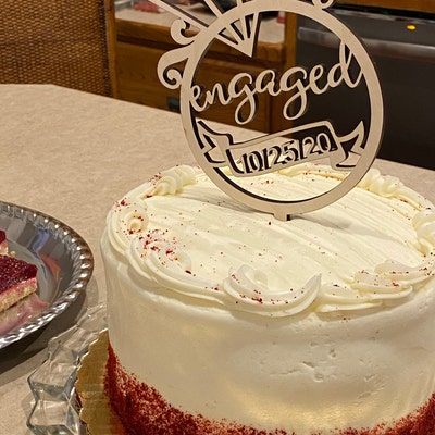 Engagement Ring Cake Toppers Bridal Shower Cake Decoration We're ...