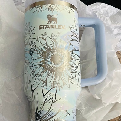 Engraved Stanley Tumbler, Laser Engraved Stanley, Flower Tumbler ...