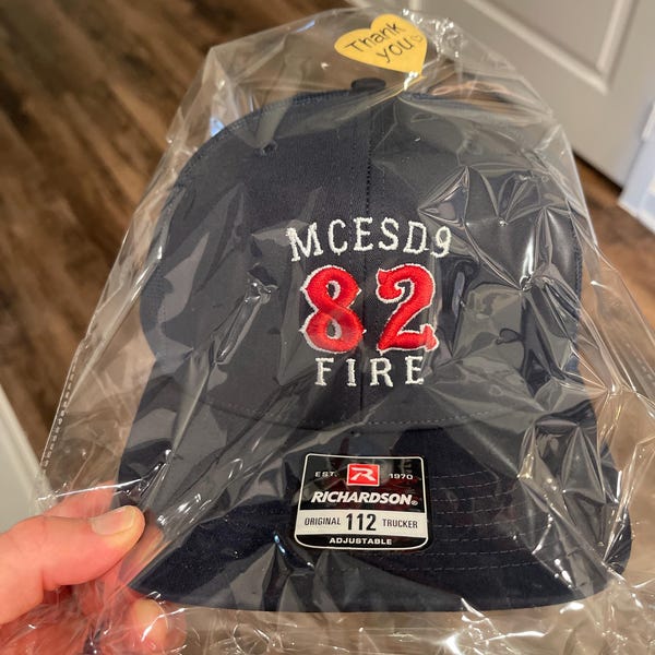 Fire Fighter Department, Fire & Rescue Trucker Cap, Puff Embroidery ...