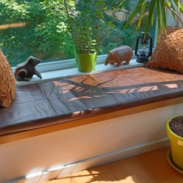 Custom Genuine Leather Replacement Cushion Cover. Window Cushion Cover ...