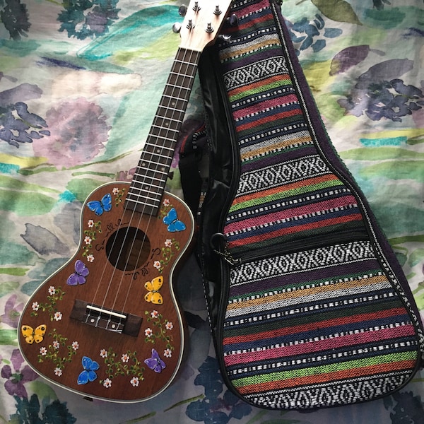 Hand-painted Tenor, Concert, Soprano, or Baritone Ukulele: Butterfly ...