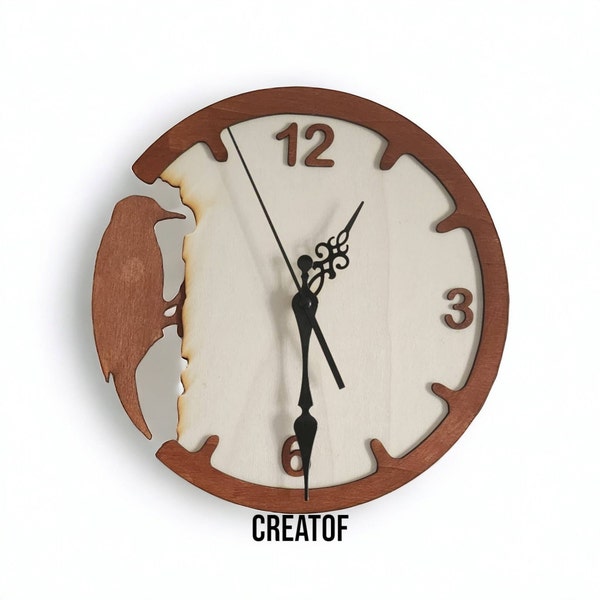 Woodpecker Laser Cut Wall Clock, CNC Vector Plan (digital File) - Etsy